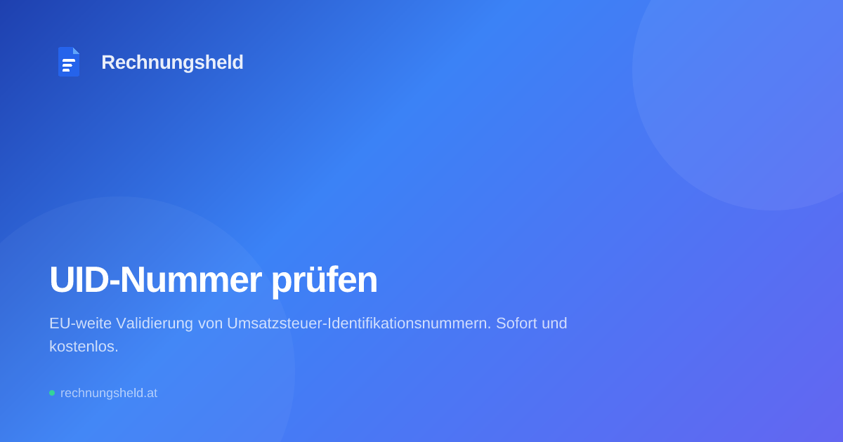 UID-Nummer prüfen 2026 – VIES-Check kostenlos | Rechnungsheld ...